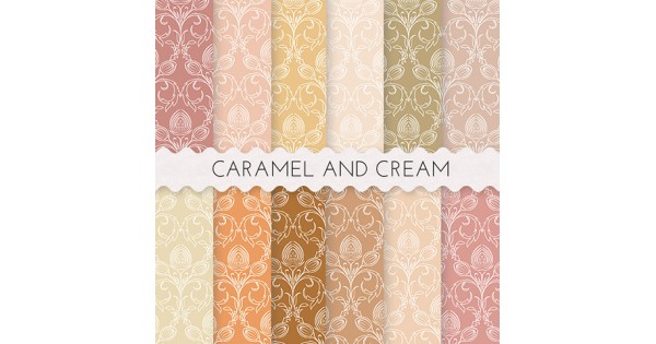 Caramel and Cream Scrapbook Papers 12x12 Printable Sheets Beige Brown ...